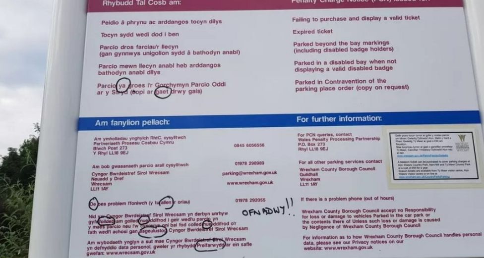 Pictures: Sign spelling and translation errors around Wales - BBC News