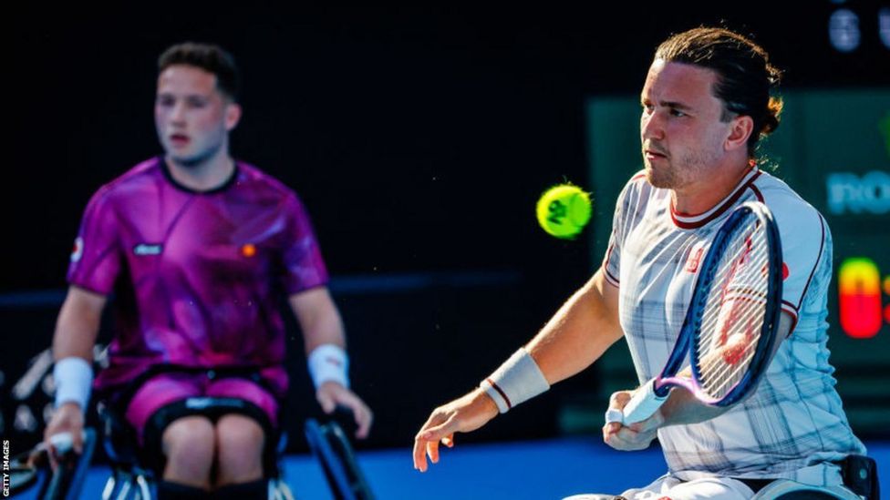Britain's Alfie Hewett and Gordon Reid warm up for Australian Open with Melbourne Wheelchair ...