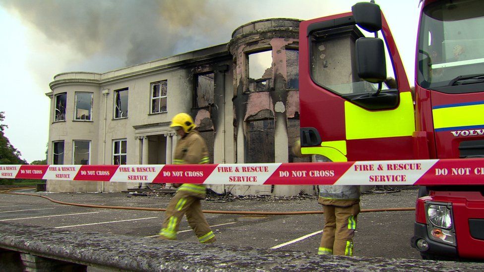 Lissue House fire: Former children's hospital damaged in fire - BBC News