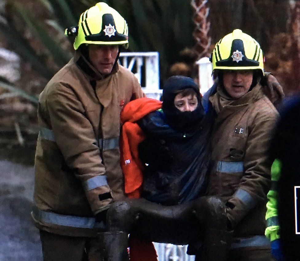 Boy rescued from waist deep mud on the Solway coast - BBC News