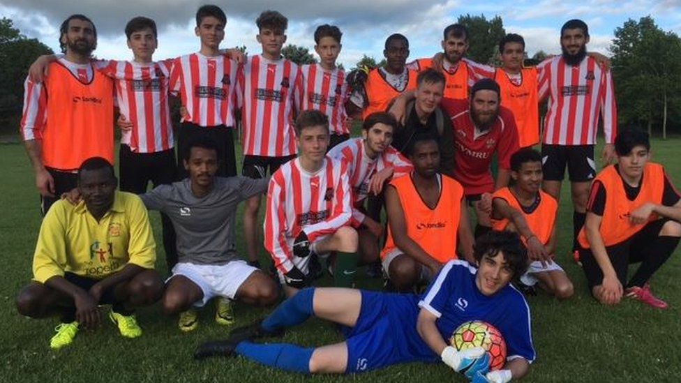 Wrexham's Bellevue FC team set up for minority groups - BBC News
