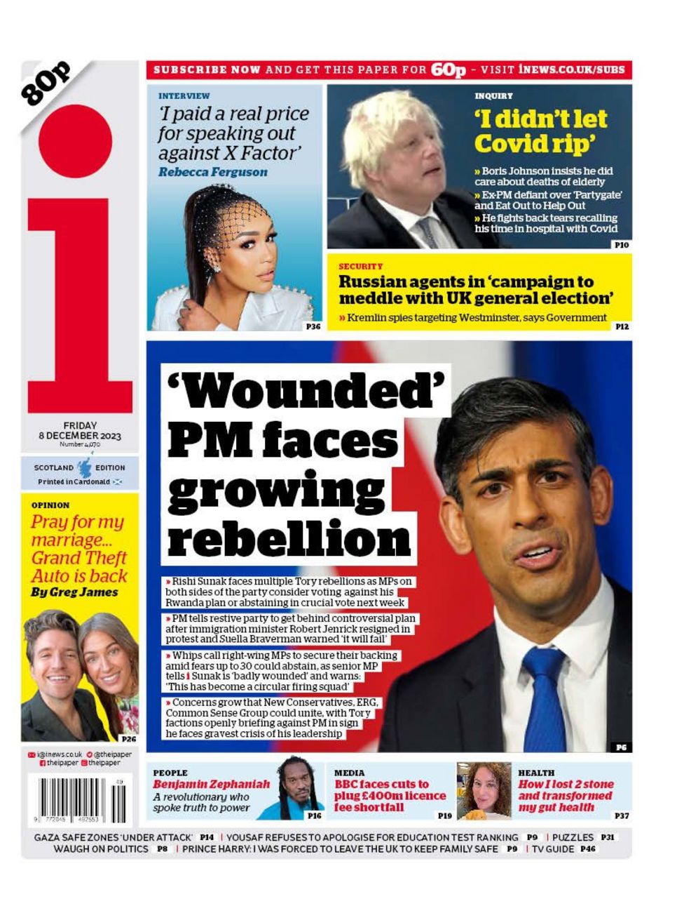 Scotland's papers: Sunak's Rwanda 'fail' and Johnson at Covid inquiry ...