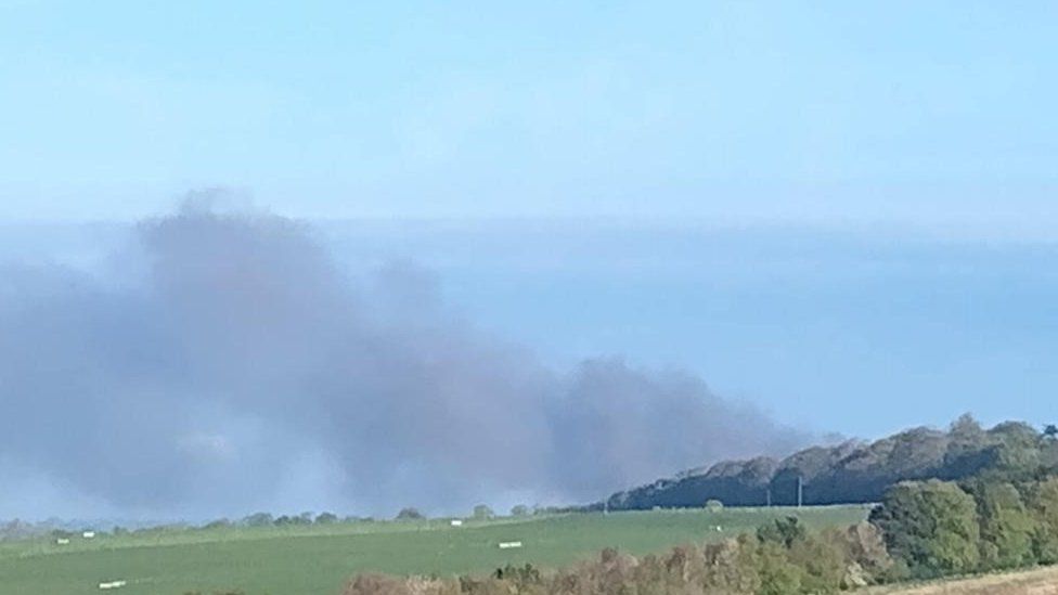 Fire breaks out at Compton Bassett landfill site - BBC News
