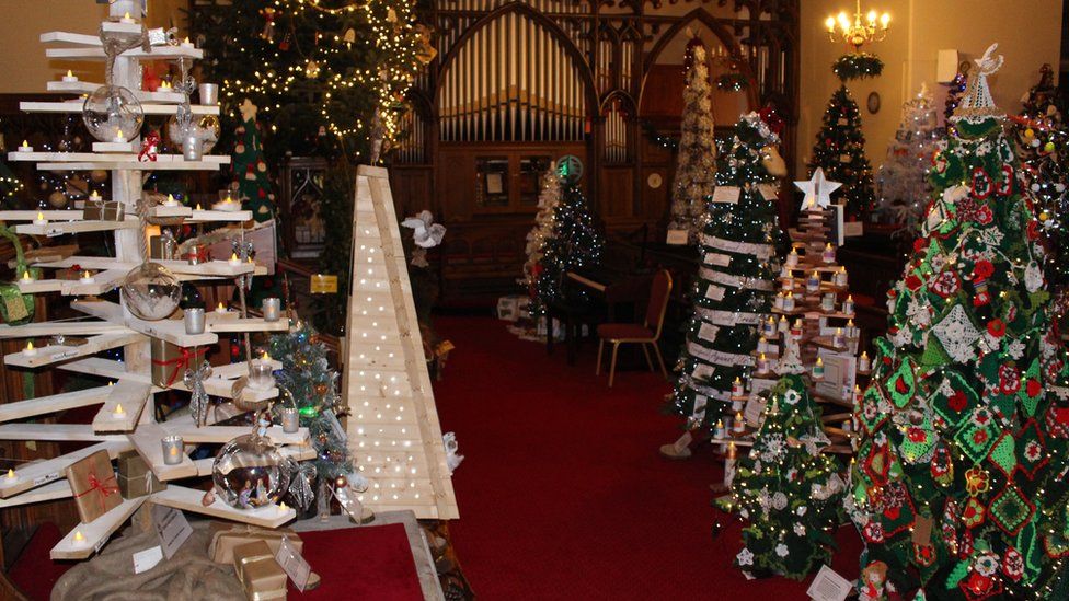 Christmas trees festival at Enniskillen church - BBC News