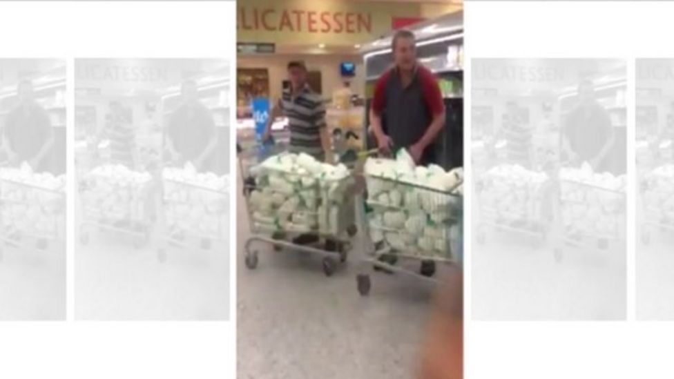 Milk protest at Morrisons sees farmers clear shelves - BBC News