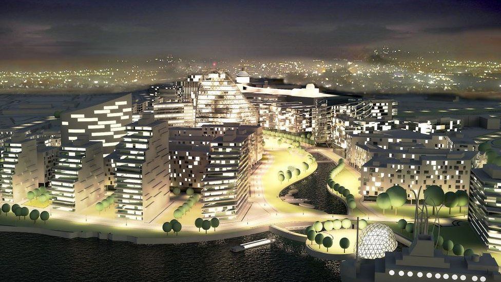 Trafford Waters: Plans for £1bn scheme get the go-ahead - BBC News