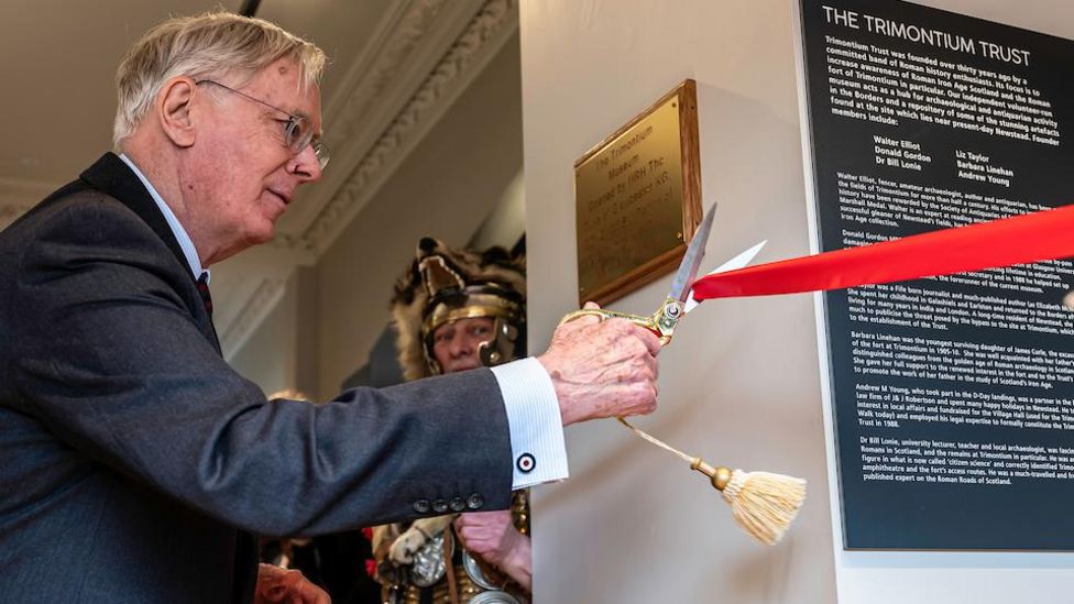 Refurbished Roman museum in Melrose gets royal approval - BBC News