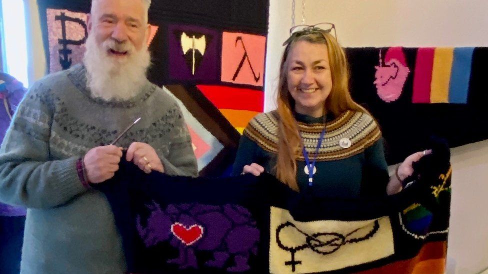 LGBTQ+: Giant fisherman's jumper celebrates inclusivity - BBC News