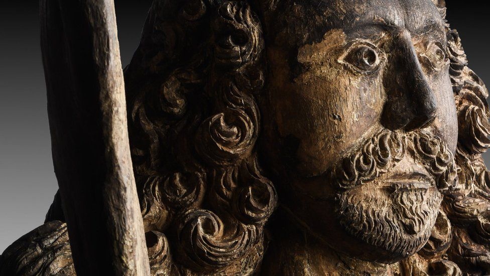 Statue of Samson from Norwich nightspot back on display - BBC News