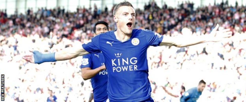 Jamie Vardy breaks record for goals in consecutive games - BBC Sport