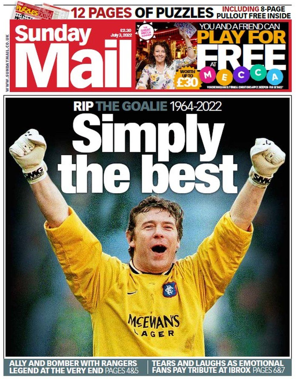 Scotland's papers: The fight for independence and Goram tributes - BBC News