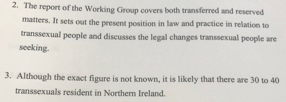 Northern Ireland trans rights debate spans decades, papers show - BBC News
