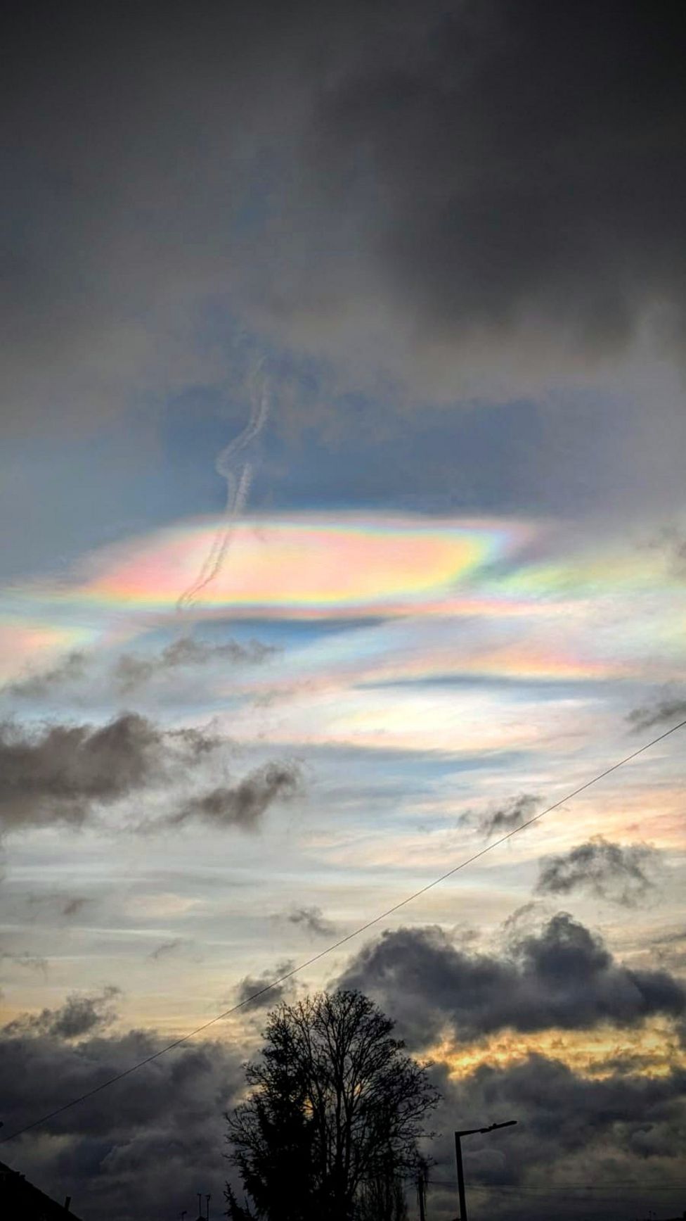Rare rainbow-coloured nacreous clouds seen across Yorkshire - BBC News