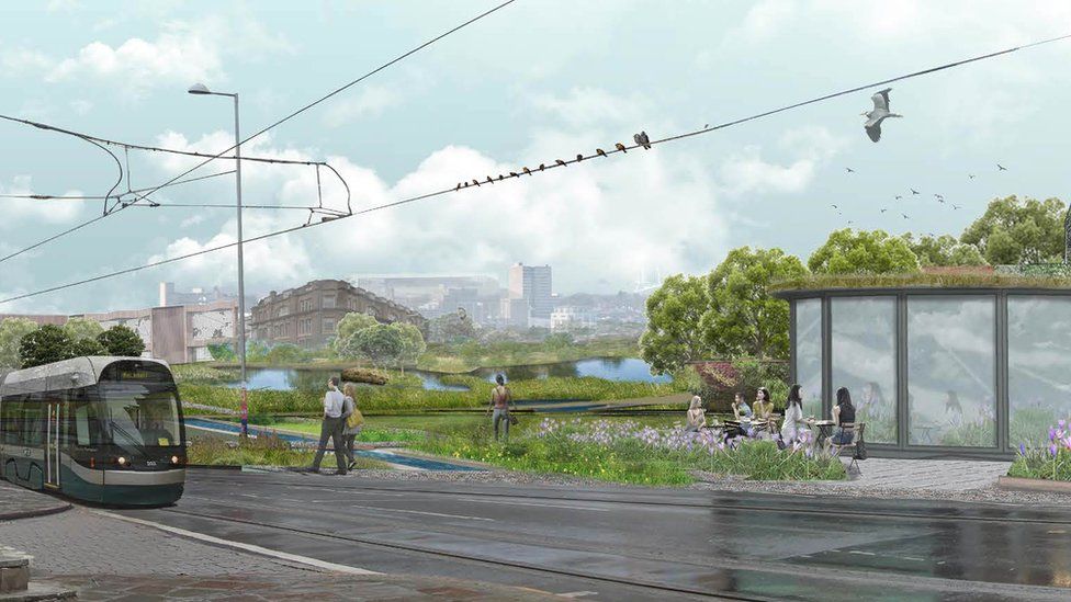 Nottingham's 'bleak' Broadmarsh Centre 'should be green space' - BBC News