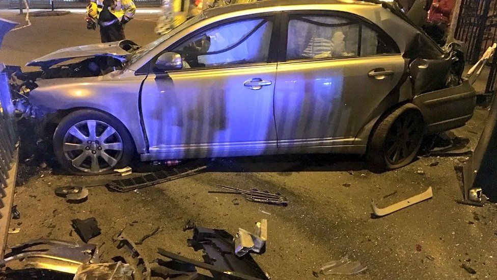 Engine ejected from car in Wolverhampton crash - BBC News