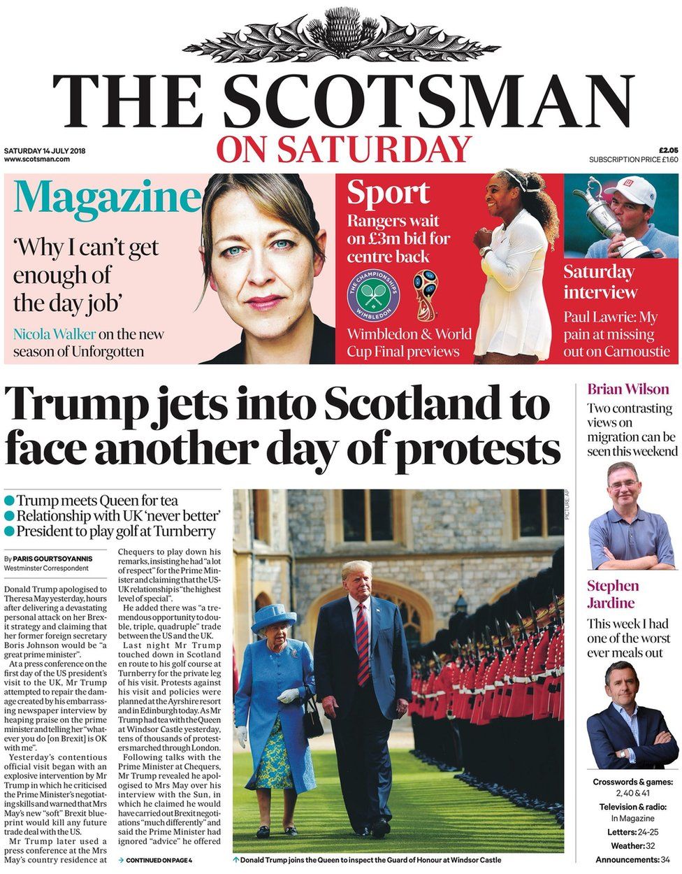 The papers: Scottish protests for Trump - BBC News