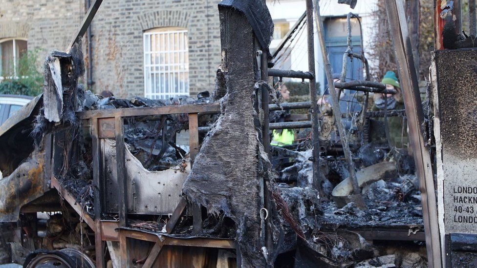 Hackney: Children evacuated as school bus catches fire - BBC News