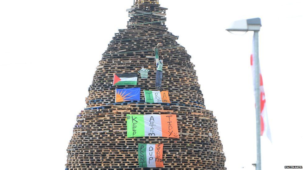 Police investigate offensive symbols on nationalist and loyalist ...