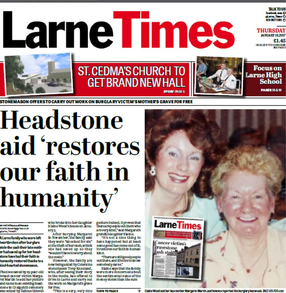 Weekly newspaper headlines: Bono's tribute to Hume and Strabane slur ...