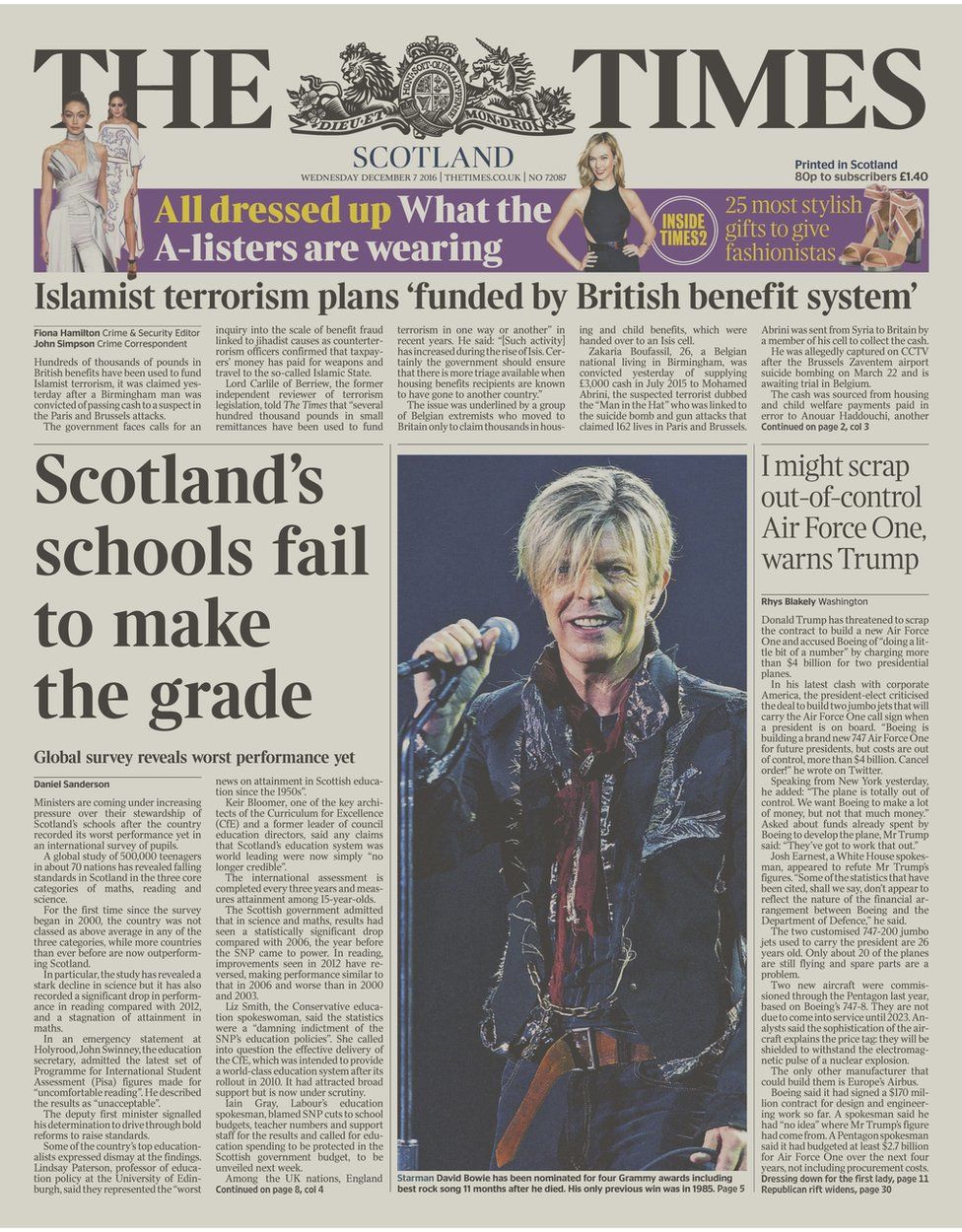 Scotland's papers: Education standards and driving without insurance ...