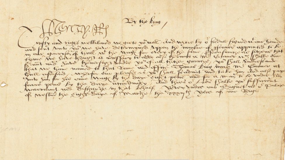 Henry VIII letter to Hull's military sells for £20,000 - BBC News