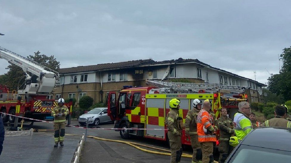 Two rescued as 30 firefighters tackle Highgate housing fire - BBC News