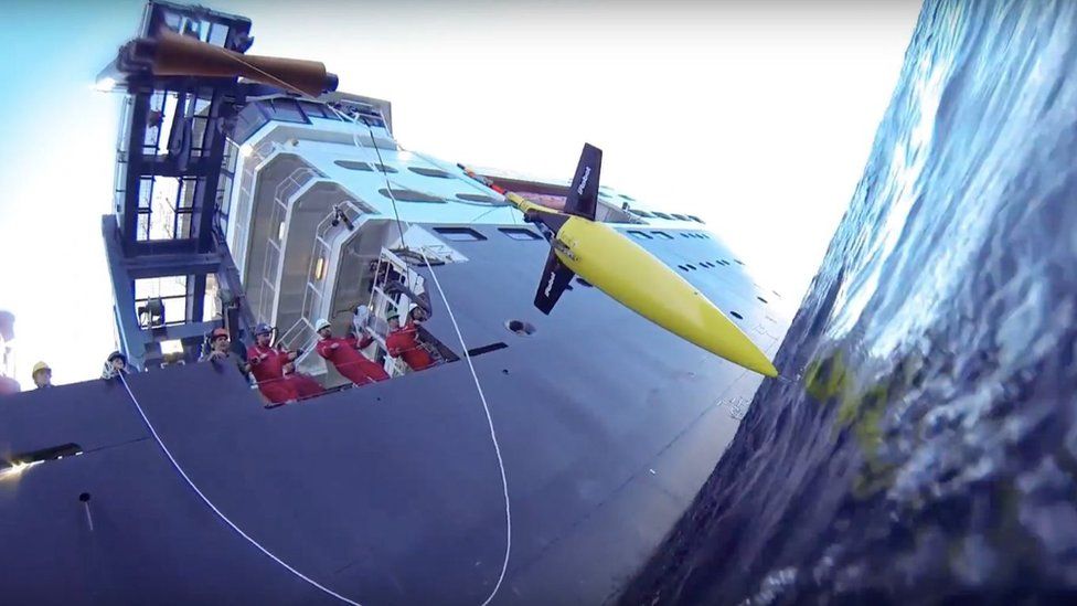 Silent robots listen to ocean winds - BBC News