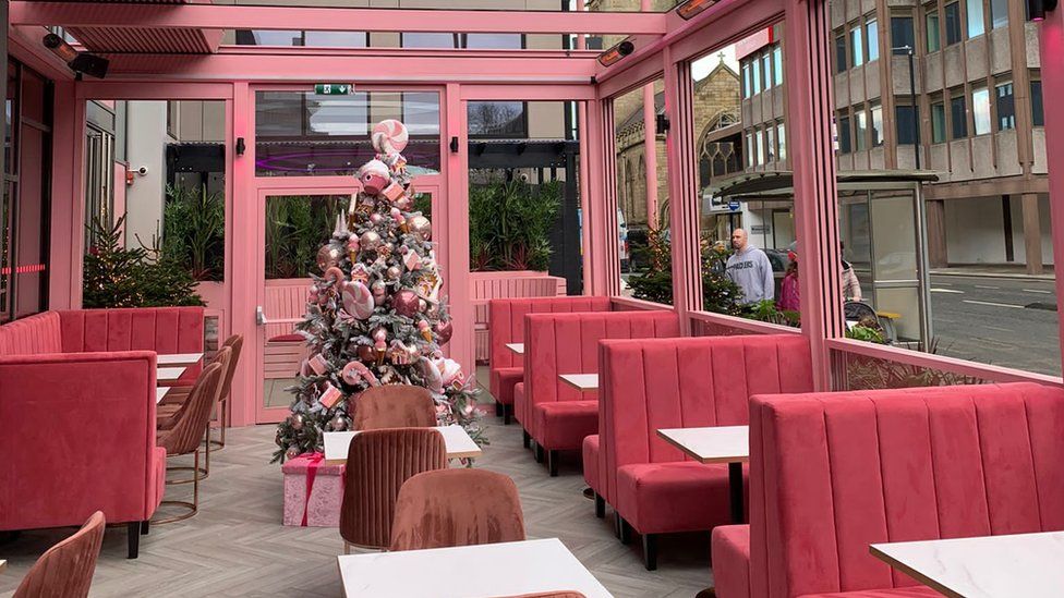 Boujee: Planning permission refused for bright pink canopy - BBC News