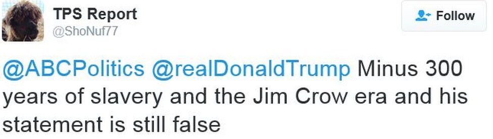 Donald Trump says black communities 'in worst shape ever' - BBC News