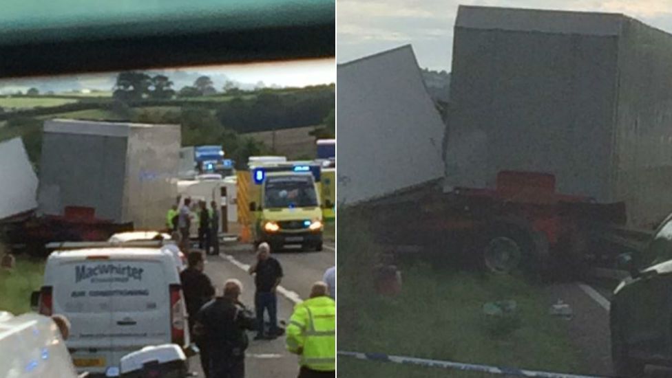 Two seriously injured in multi-vehicle A30 Devon crash - BBC News