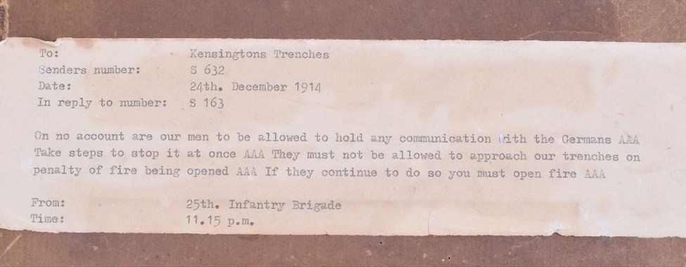 WWI 1914 Christmas truce: 'Stop it at once' order auctioned - BBC News