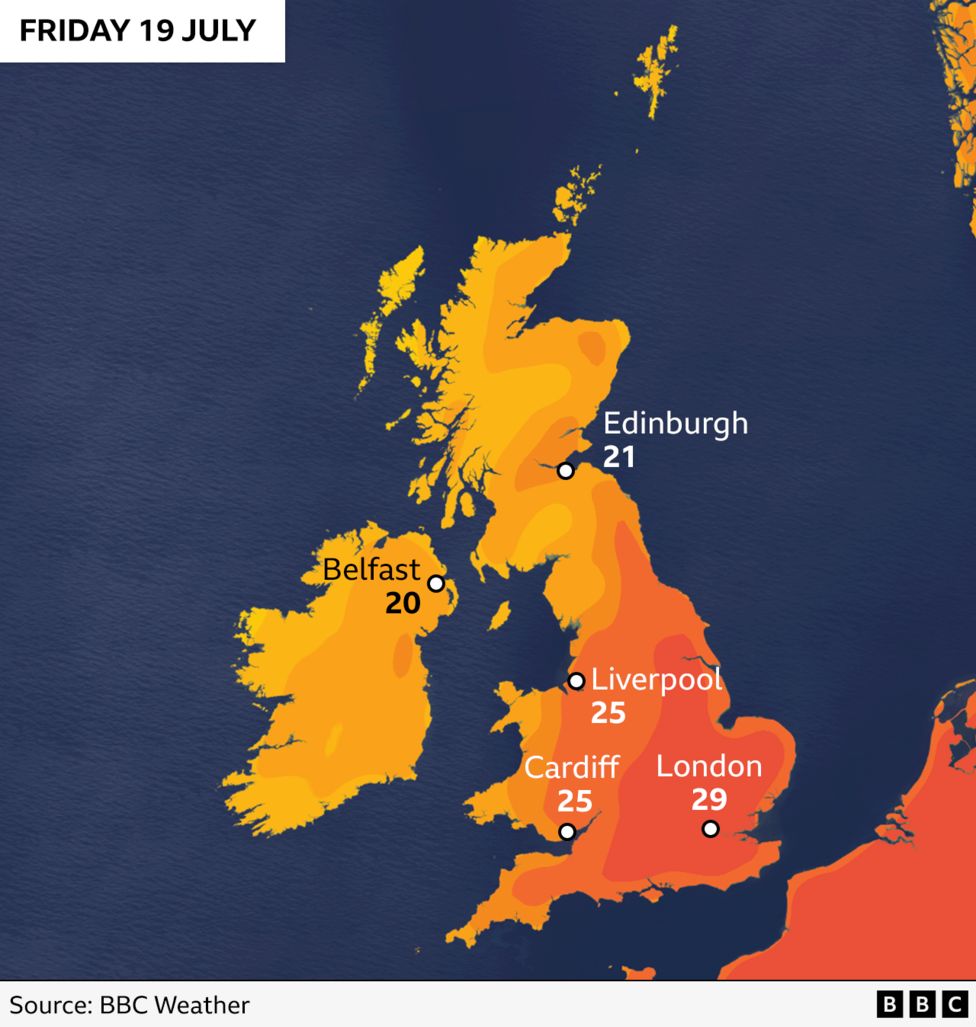 UK weather: New health alert as temperatures to hit 30C this week - BBC ...