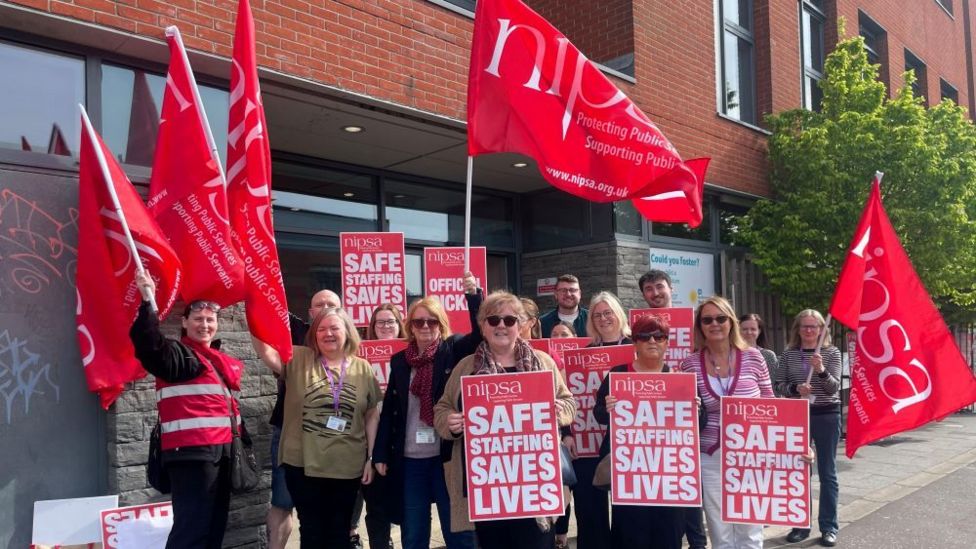 NIPSA members begin 48-hour strike action over staff shortages - BBC News