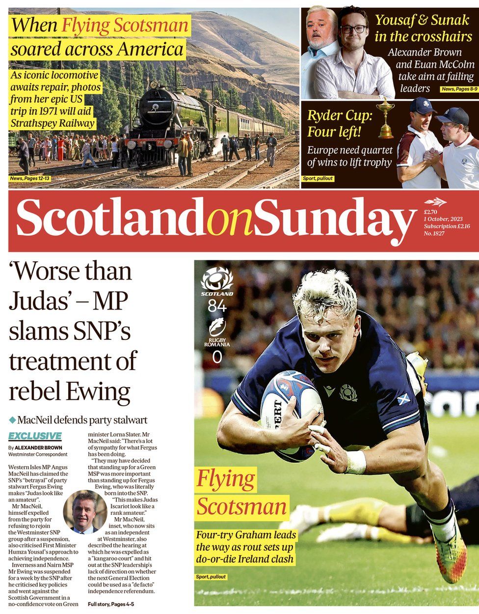 Scotland's papers: Defiant Fergus Ewing and rise in racist incidents ...