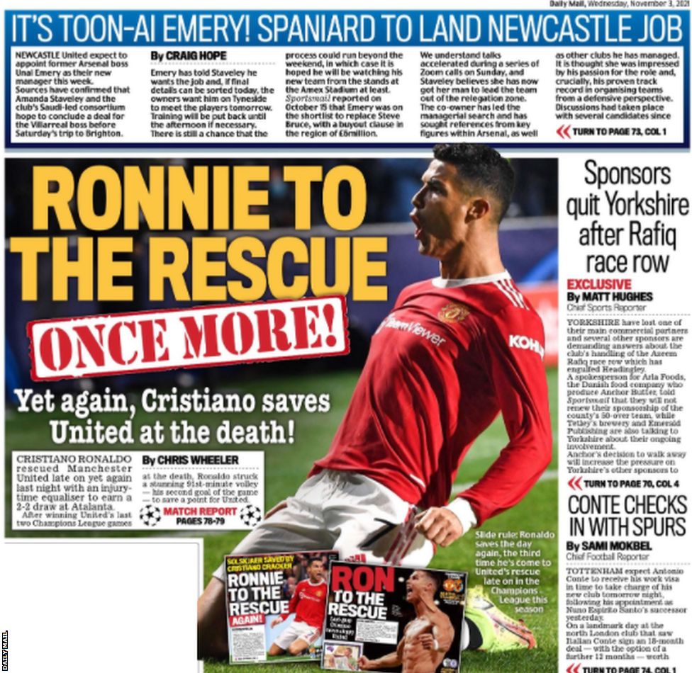 Wednesday's back pages - BBC Sport