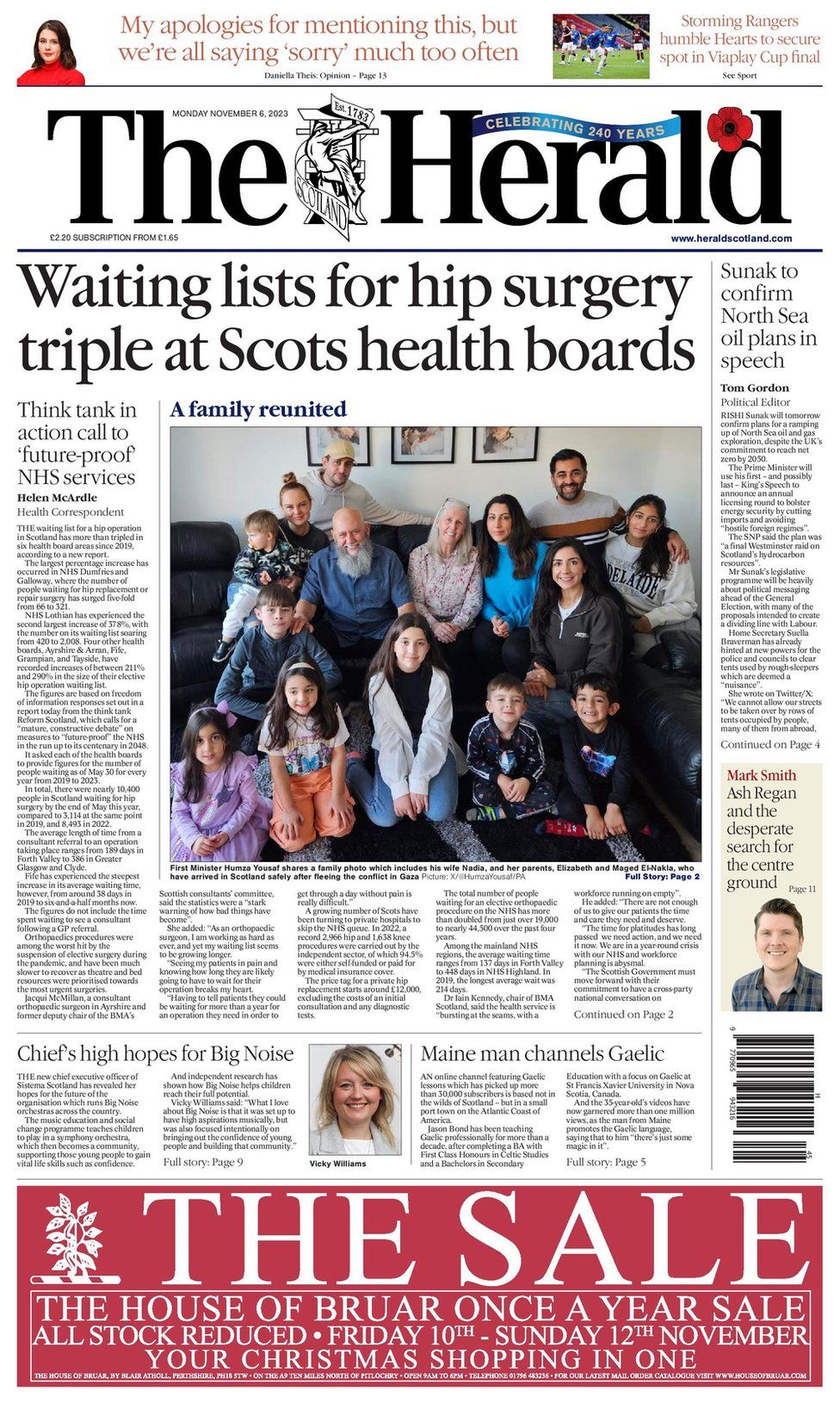 Scotland's papers: Yousaf's in-laws home and fireworks 'fright night ...