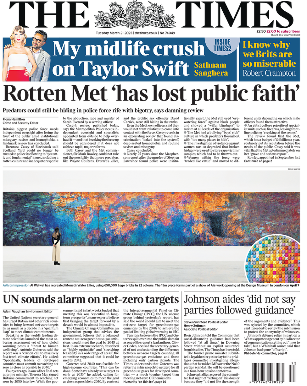 'Rotten Met' and 'trial of Boris Johnson begins' - BBC News