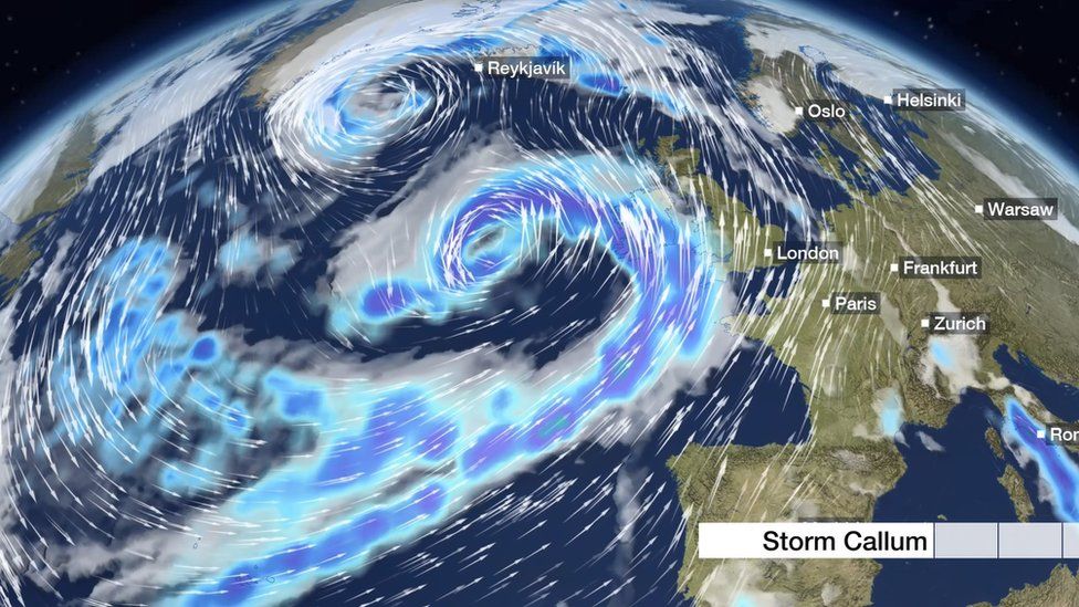 Storm Callum: Isle of Man flights and ferry service cancelled - BBC News