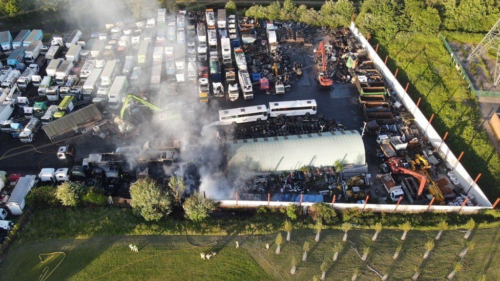 Crews remain at scene of Nechells recycling plant fire - BBC News