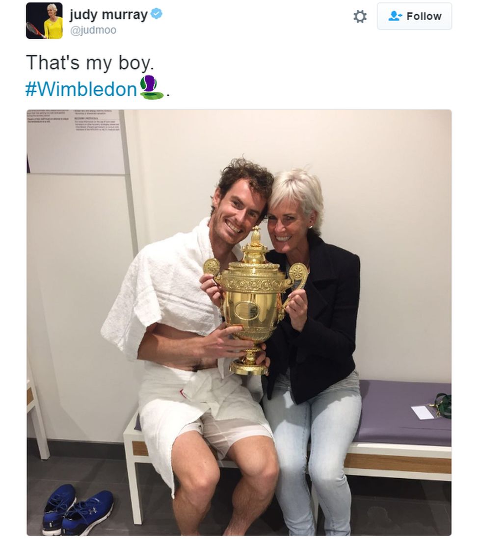 Andy Murray's Wimbledon title joy on social media - BBC News