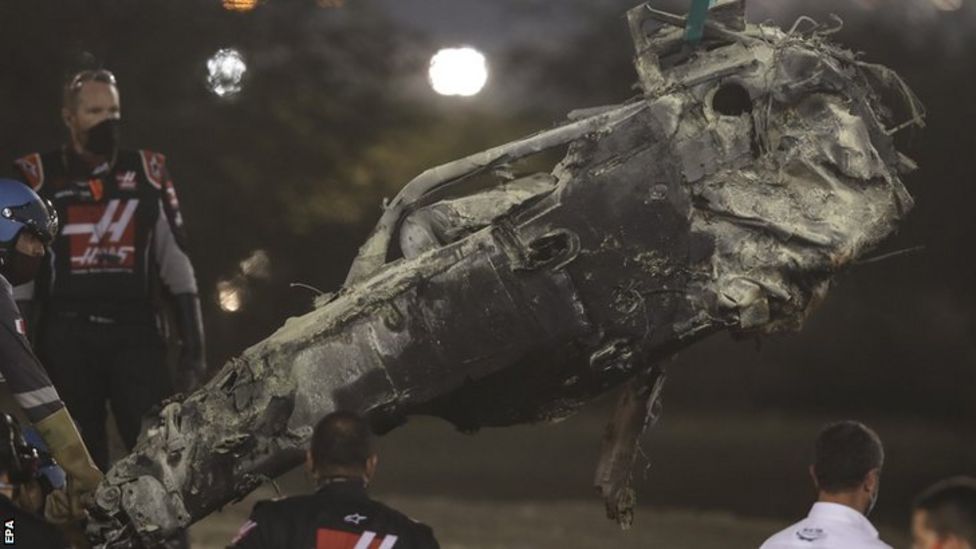 Romain Grosjean: Haas driver suffers burns after huge Bahrain GP crash ...