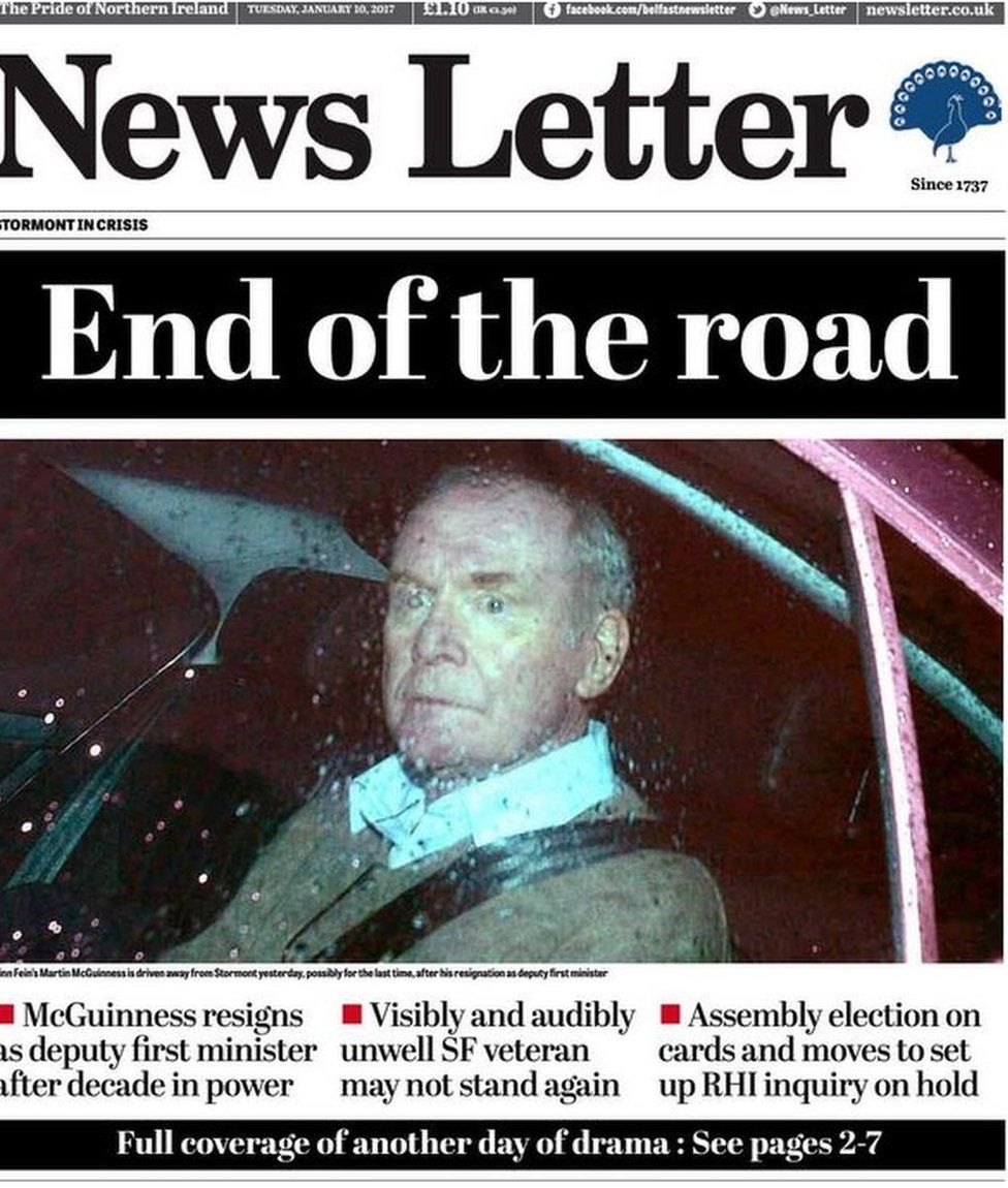 Newspaper headlines: Martin McGuinness resignation and RHI dominate ...