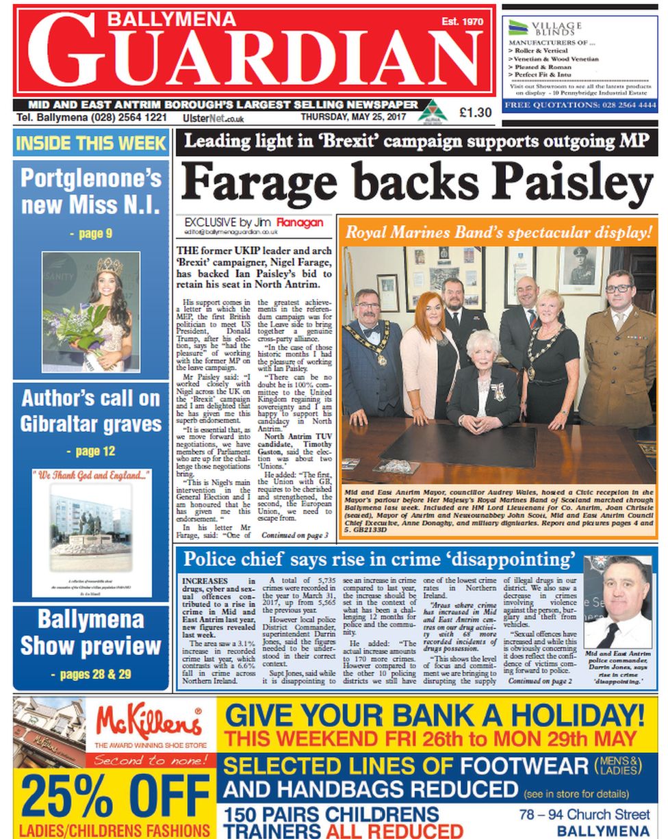 Weekly newspapers: Farage, fashion and ferrets feature - BBC News