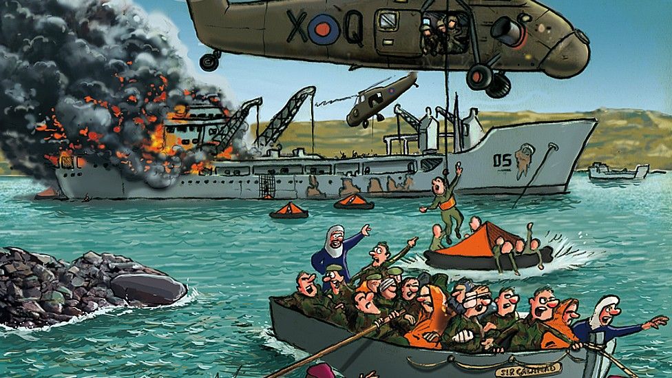 Cofio'r Cymry fu farw yn ystod Rhyfel y Falklands - BBC Cymru Fyw