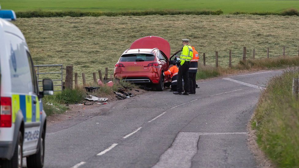 Motorcyclist who died in crash with car in Moray named - BBC News