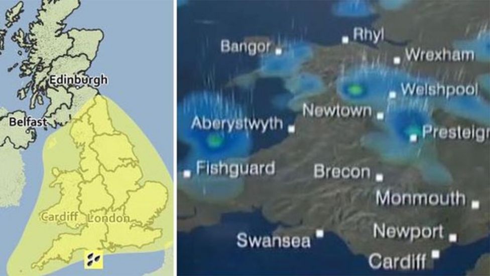 Warnings of thunderstorms and heavy rain across Wales - BBC News