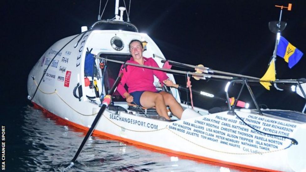 Victoria Evans: Solo Atlantic rowing record set by British lawyer - BBC ...