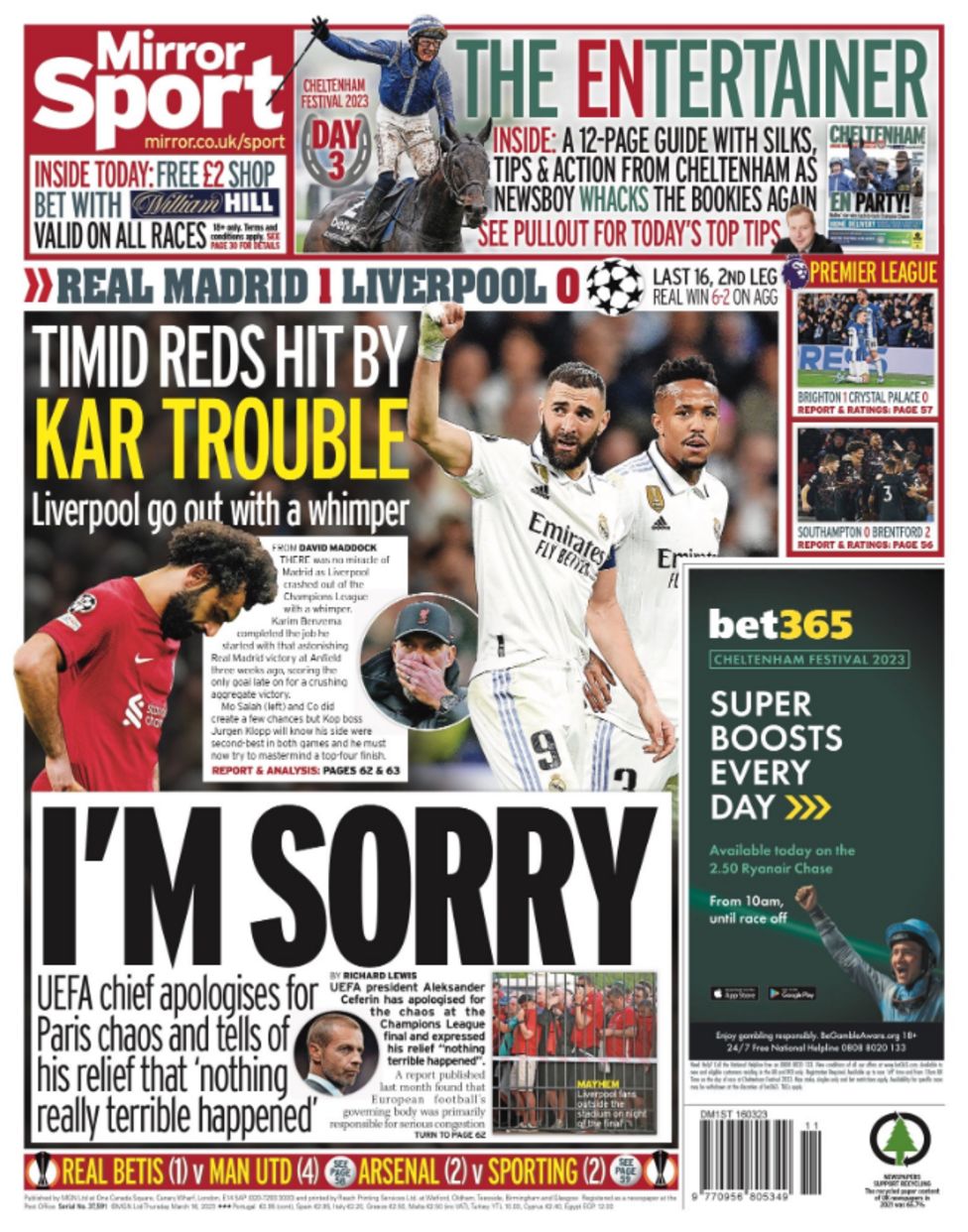 thursday back pages - BBC Sport