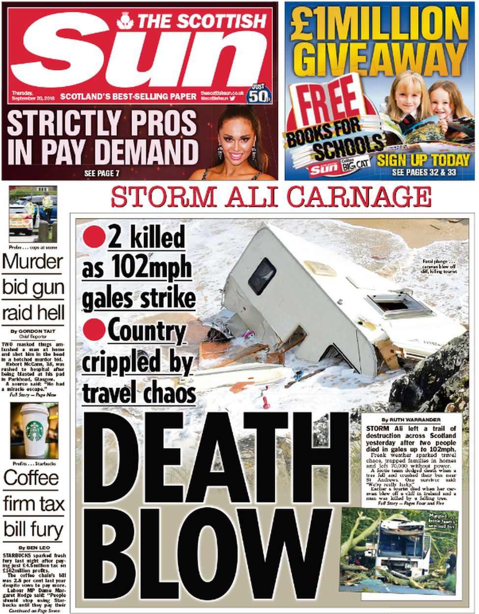 Scotland's papers: 'Killer storm' and vote over 'P1 tests' - BBC News