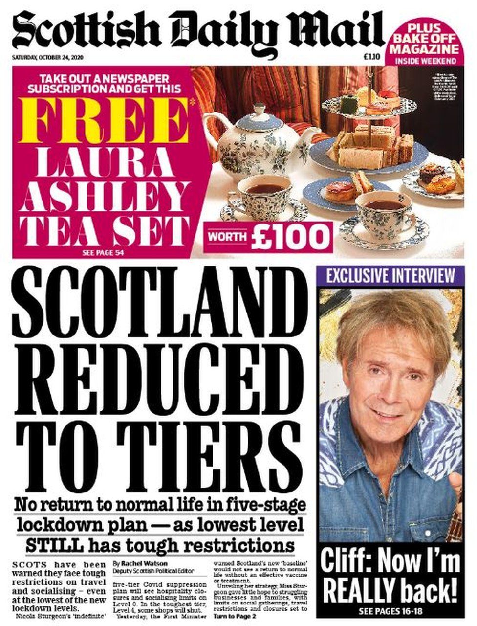 Scotland's papers: Scotland 'reduced to tiers' and Calvin's £76m deal ...